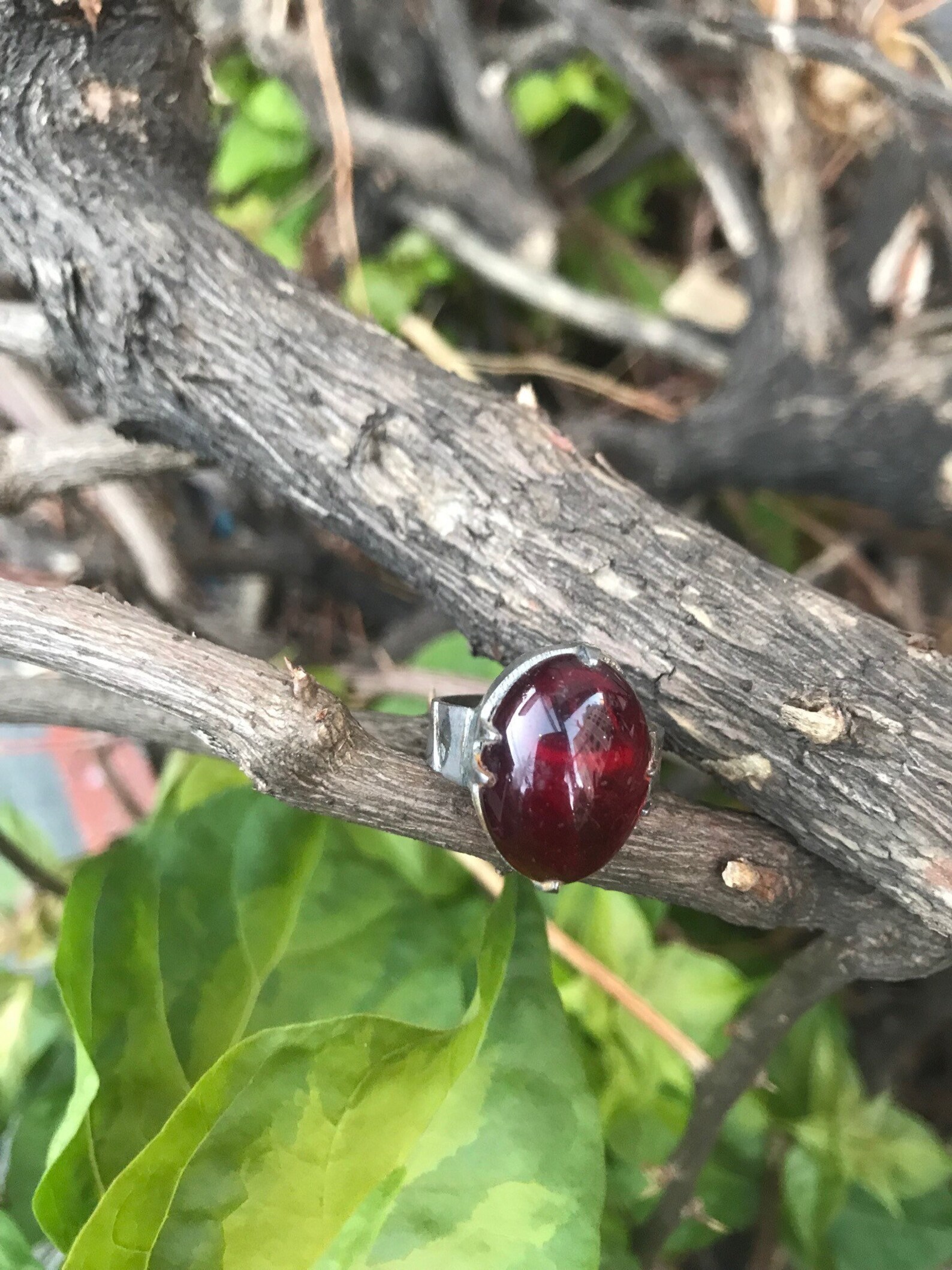 Nice Vintage Old Red Blood Vampire Stone Ring Tribal Boho Bohemian ...