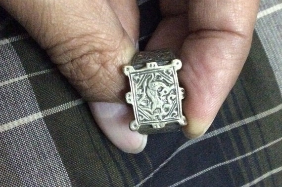 Arabic Brass Ring Intaglio Ring Arab Character Ring Size 9 - Etsy