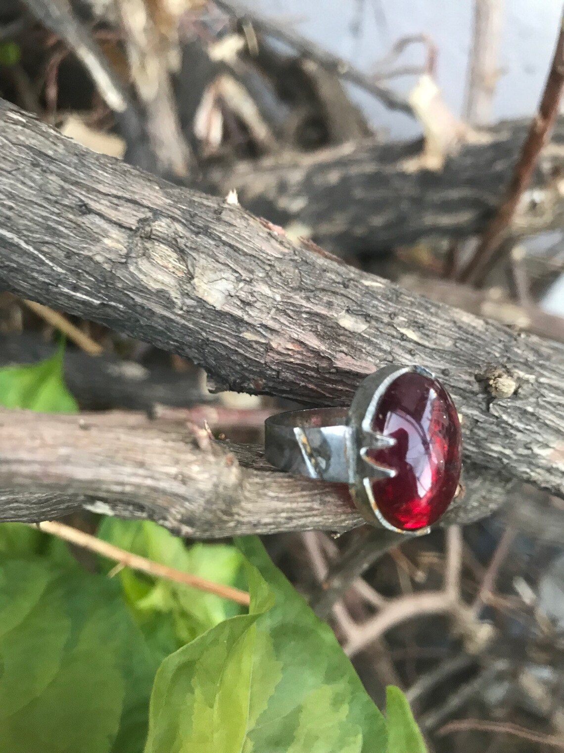 Nice Vintage Old Red Blood Vampire Stone Ring Tribal Boho Bohemian ...