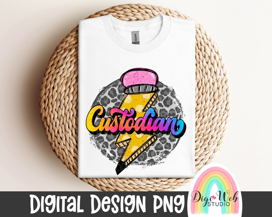 School Custodian Png, Retro School Custodian Digital Design, Pencil ...