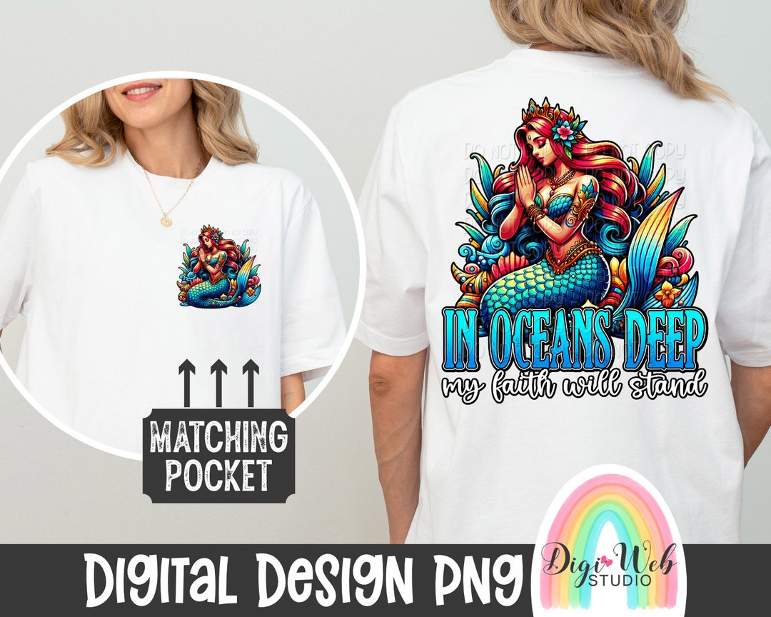 In Oceans Deep My Faith Will Stand PNG Digital Design, Matching Pocket ...