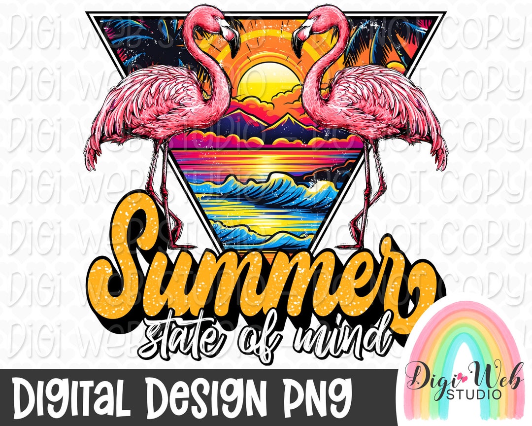 Summer Digital Design, Summer State of Mind, Summer Shirt PNG, Beach ...