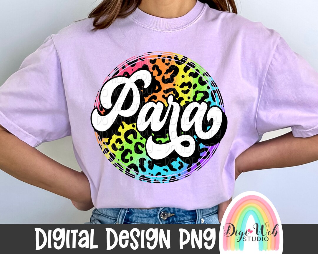 Retro Para Png, Paraprofessional Rainbow Leopard Design, Support Staff ...