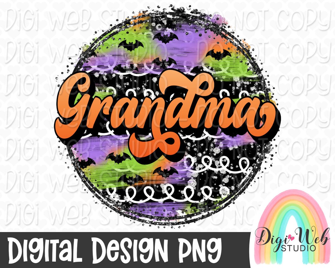 Halloween Bats Retro Grandma PNG Digital Design Sublimation - Etsy