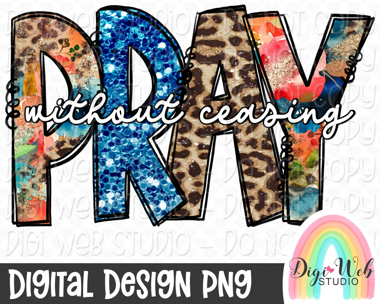 Faith Digital Design Pray Without Ceasing Christian Design - Etsy