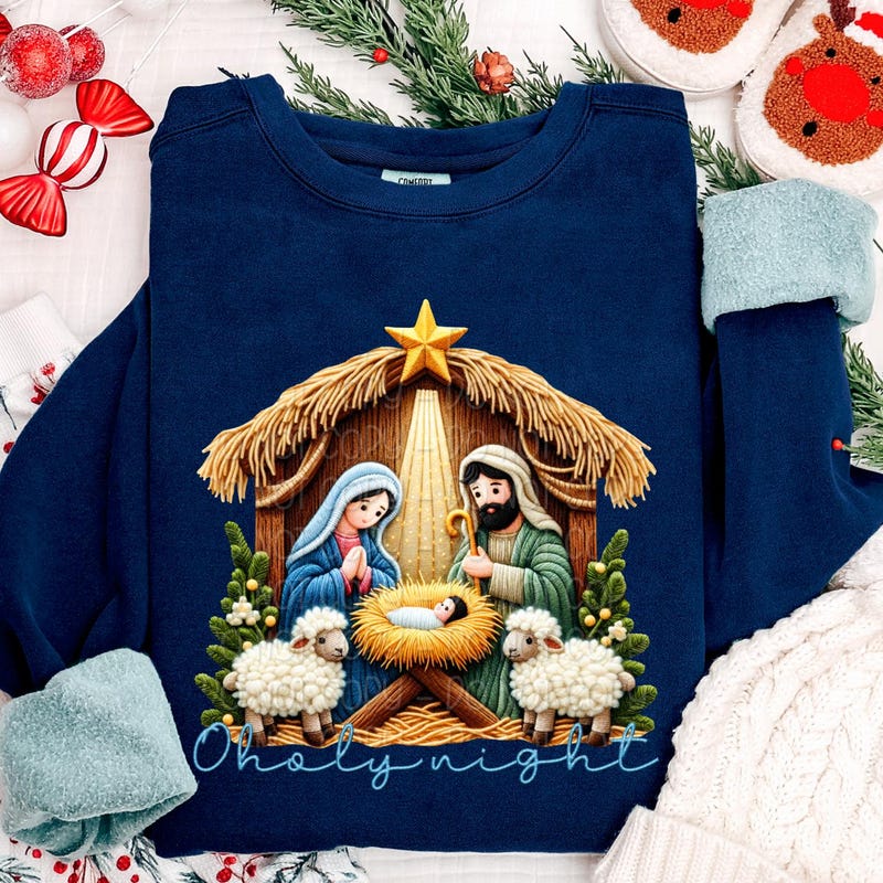 Nativity Faux Yarn Shirts - Etsy UK