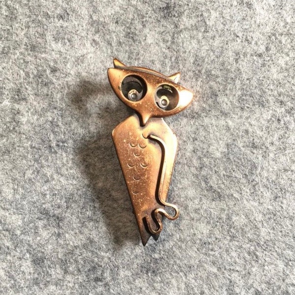Copper Owl Brooch - Etsy