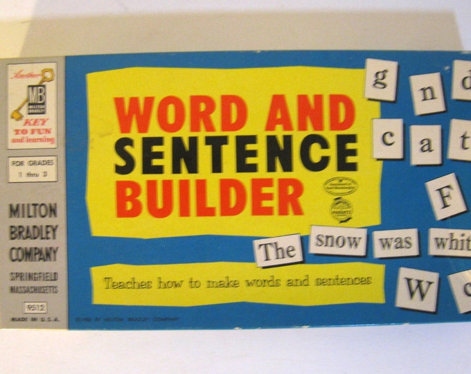 Milton Bradley Word and Sentence Builder. Vintage Game Learning ...