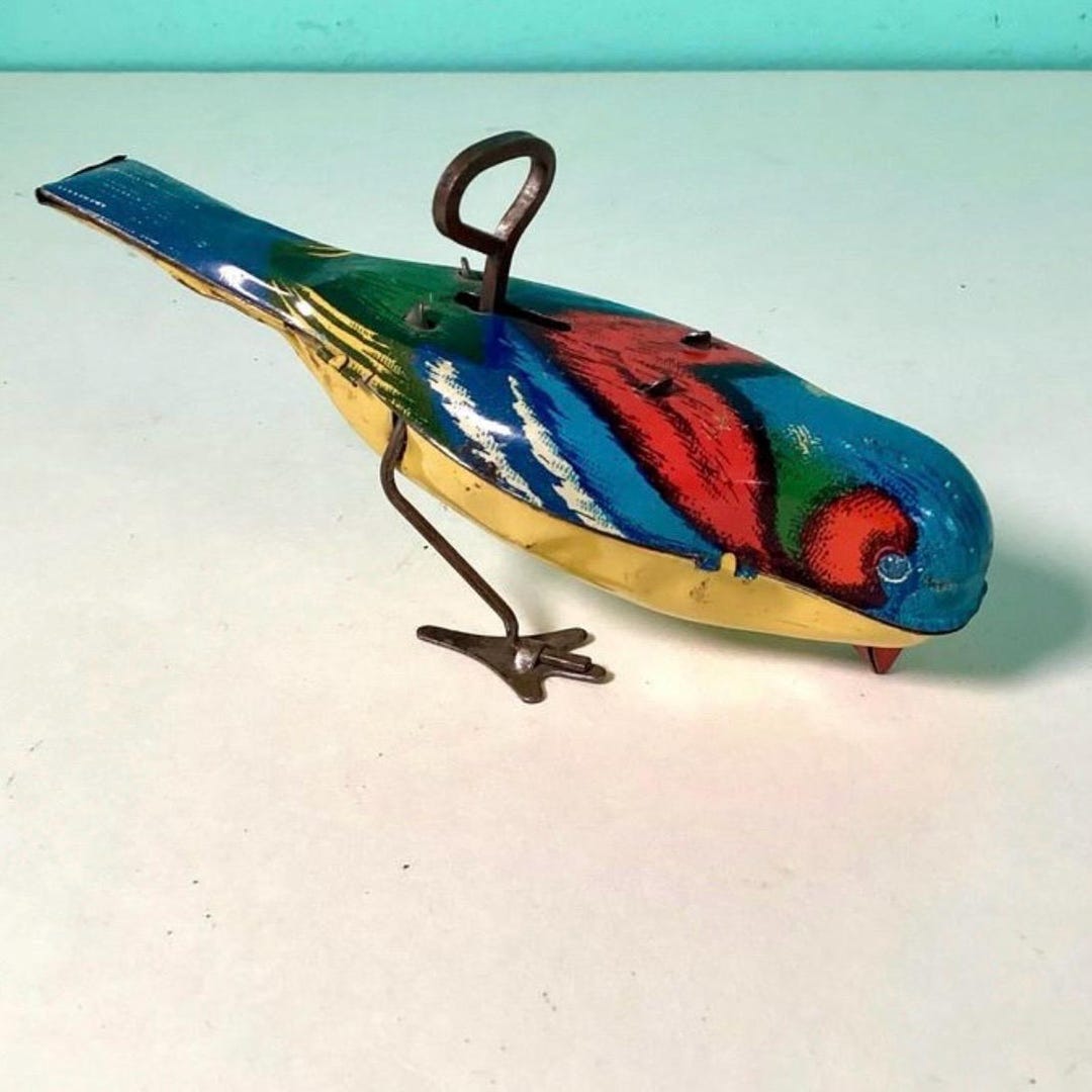 Vintage Circa 1930s Wind up Bird With Attached Key. 5.5 Inches Long ...