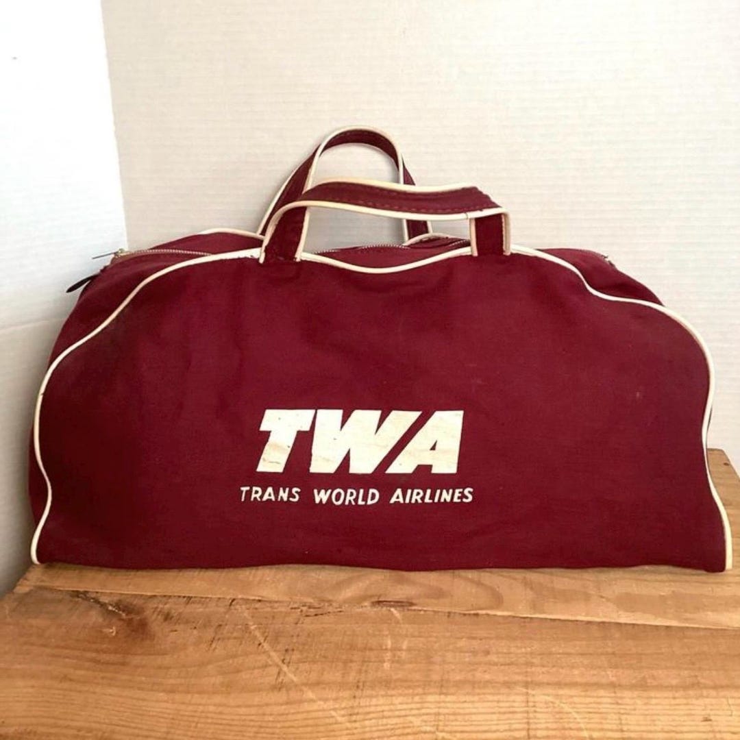Early 1970s TWA Duffel Bag. Vintage Trans World Airlines Carryon ...