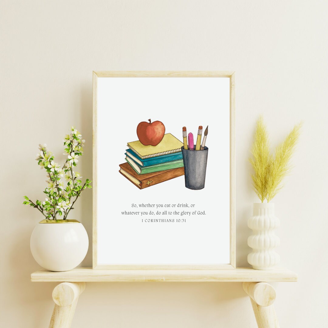 Classroom Wall Art, Christian Wall Art, Homeschool Art, Watercolor Art ...
