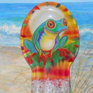 Tree Frog Themed Spoon Rest Coastal Kitchen Frog Art - Etsy