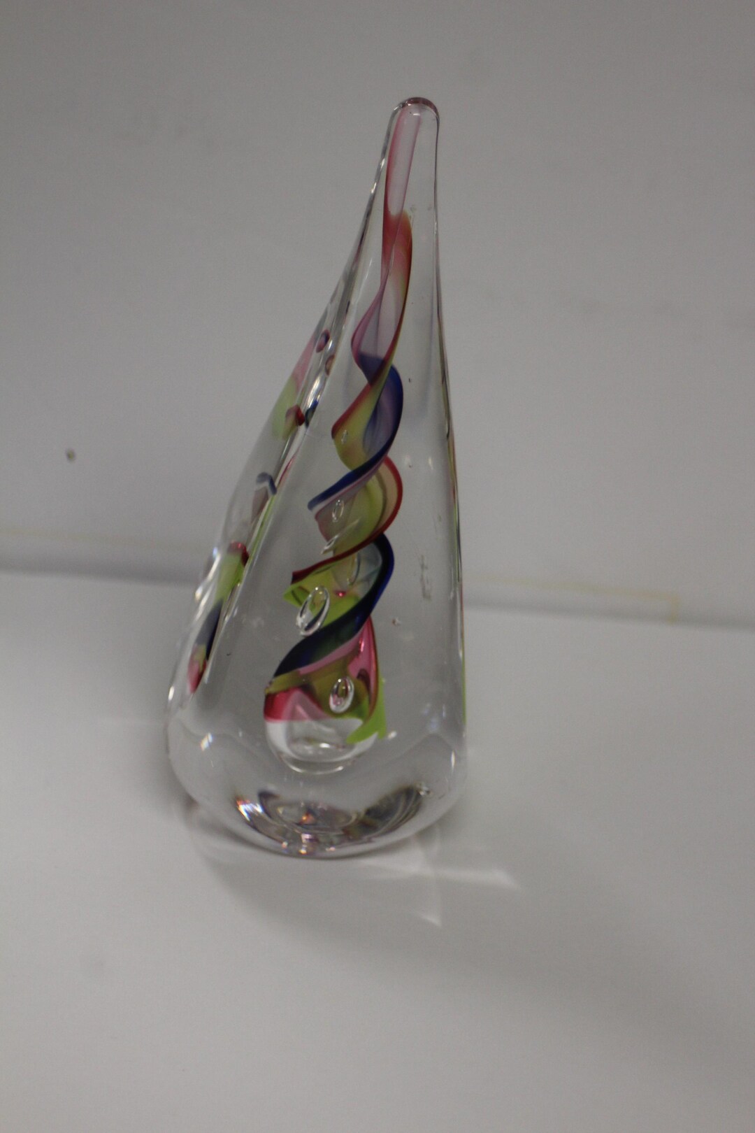 Signed Adam Jablonski Hand Made Art Glass Tear Drop Paperweight A - Etsy