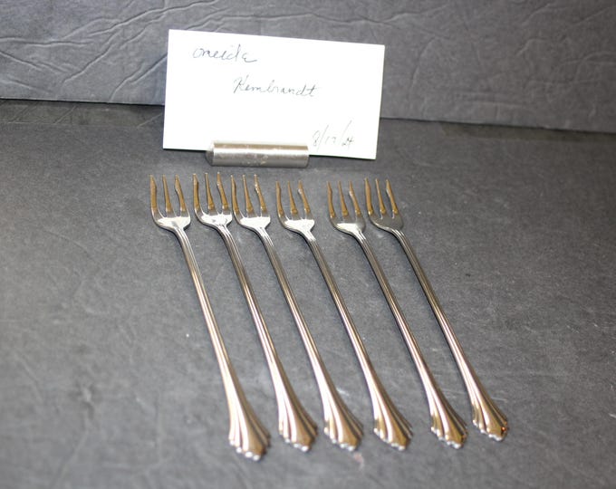 6 Oneida USA Stainless Flatware Rembrandt Cocktail Forks Glossy - Etsy