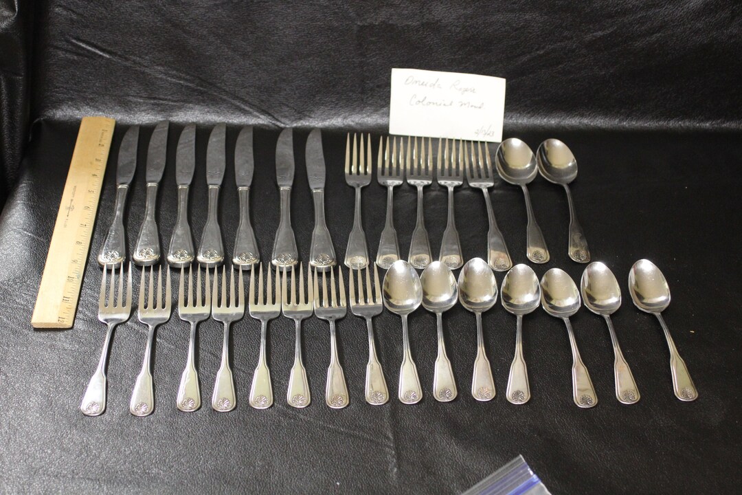 Oneidacraft Oneida COLONIAL MOOD Stainless Flatware Set of 29pc - Etsy