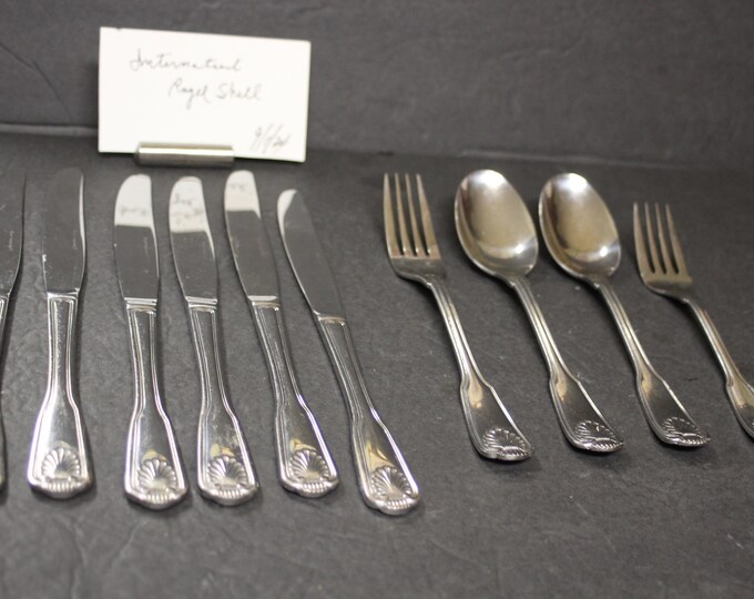 10 Pc Lot International Royal Shell Stainless Flatware - Etsy