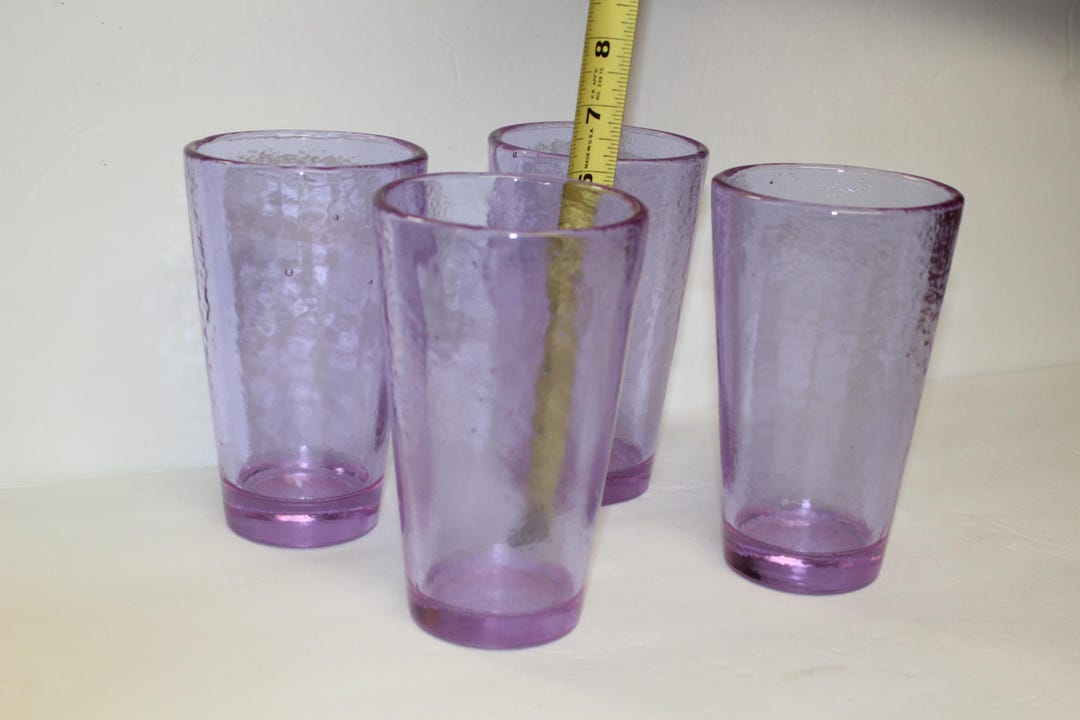 Fire and Light Recycled Glass Lavender Tumbler Drinking Glass Set of 4 ...