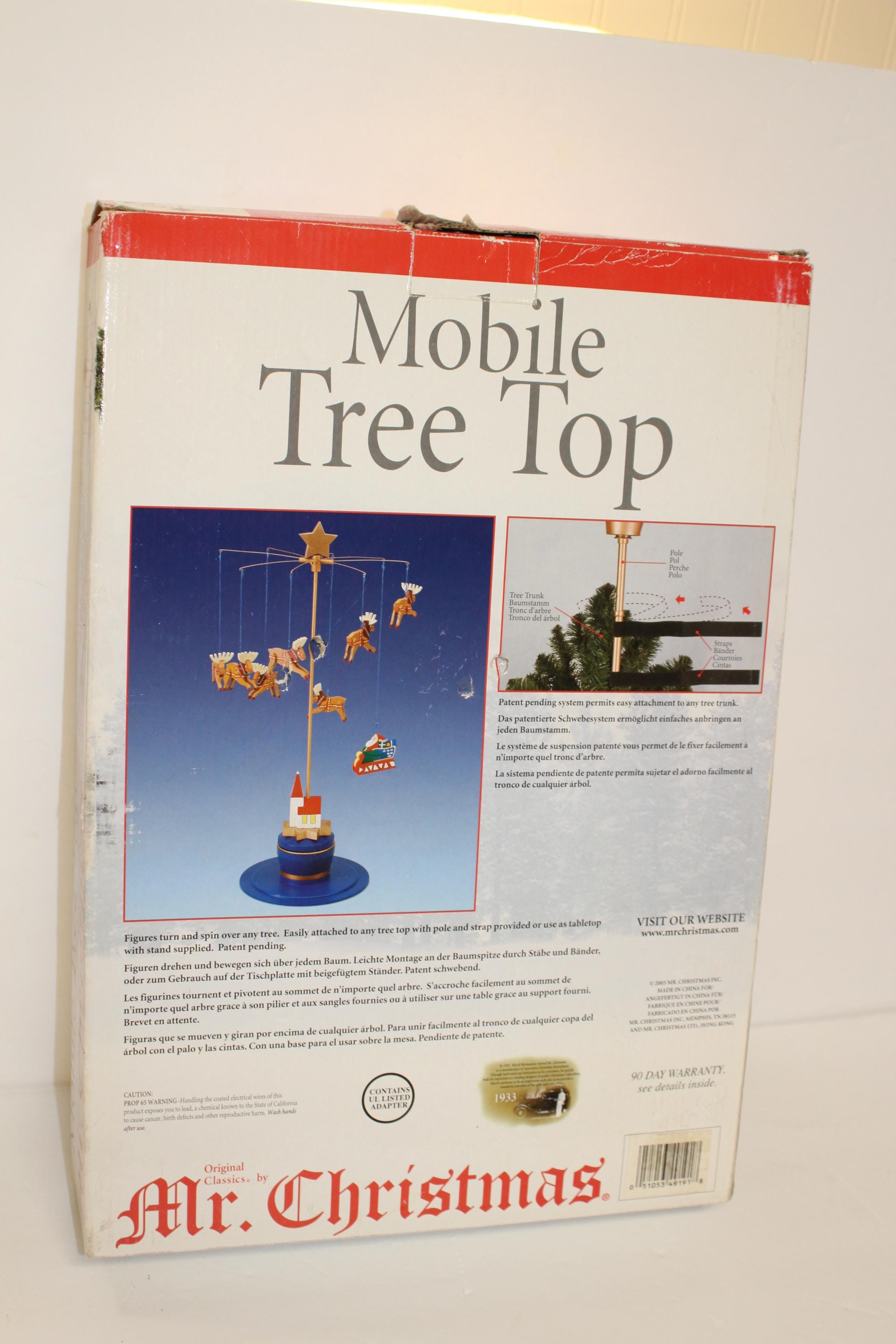 Mr. Christmas Floating Animated Spinning Christmas Tree Top Topper ...
