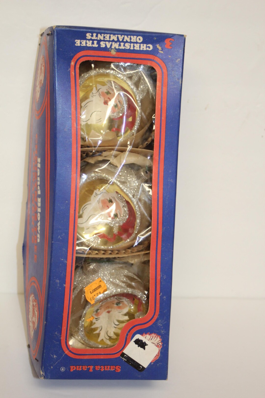 Vintage Santa Land Christmas Tree Ornaments Poland Hand Painted Santa ...