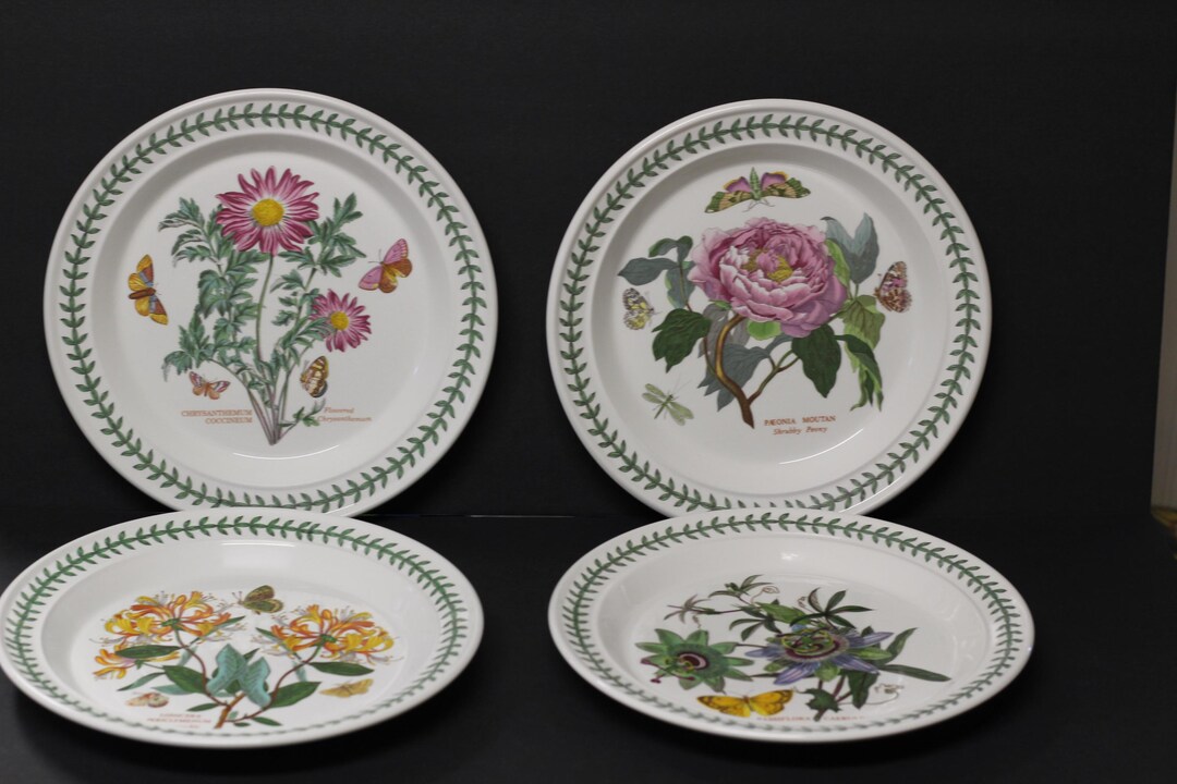 8 Portmeirion BOTANIC GARDEN Dinner Plates - Blue Passion ...