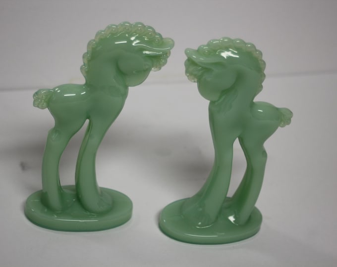 2 Mosser Jadeite Glass Trojan Pony Horse Figurine 5 5/8" - Etsy
