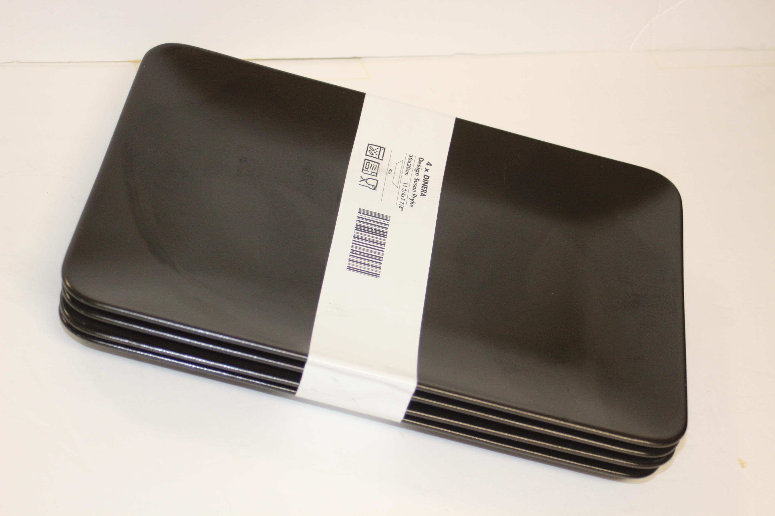 Ikea Dinera Rectangular Black Plates Set of Four Susan Pryke NEW - Etsy