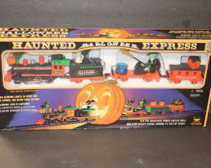 Vintage 1995 Haunted Halloween Express Train Glowing Blinking New ...
