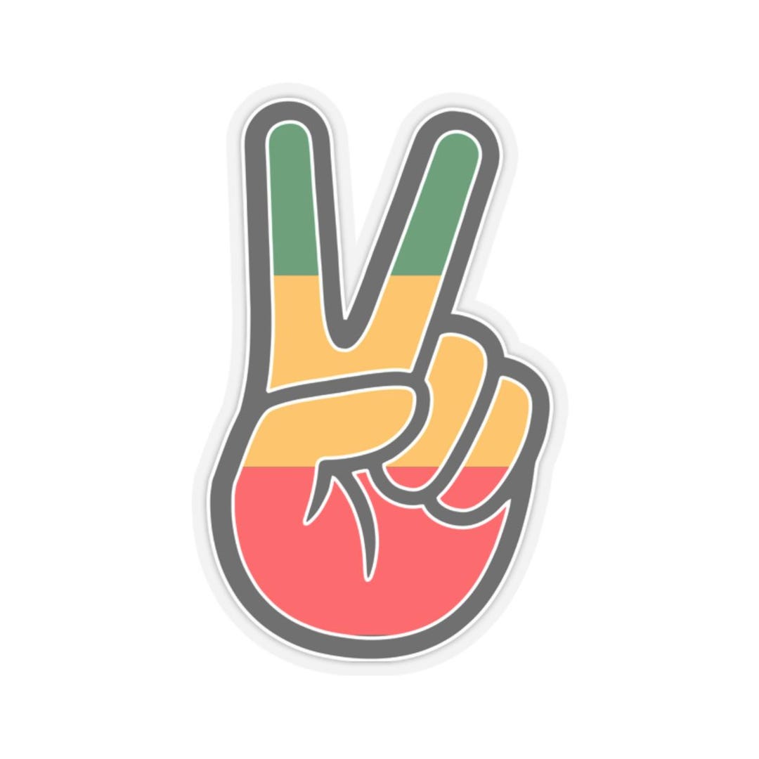 Rasta Peace Sign Sticker - Etsy