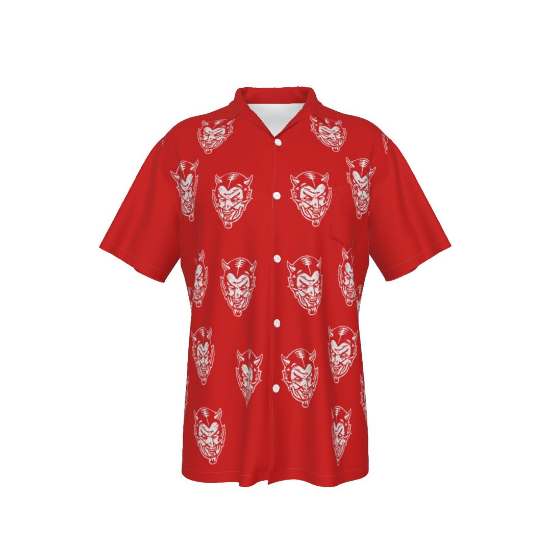 Red Devil Swanky Hawaiian Shirt With Pocket - Etsy