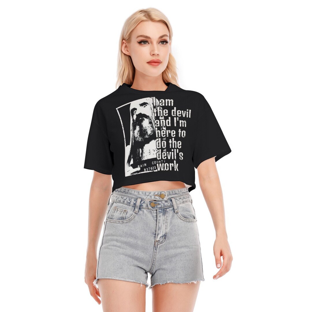 Otis-inspired 'devil's Work' Crop Top for the Ultimate Dark Look - Etsy