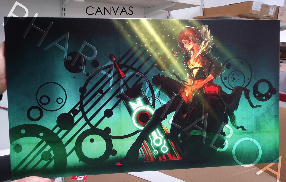 Art Print Metal Canvas Transistor Red Video Game Woman Girl | Etsy