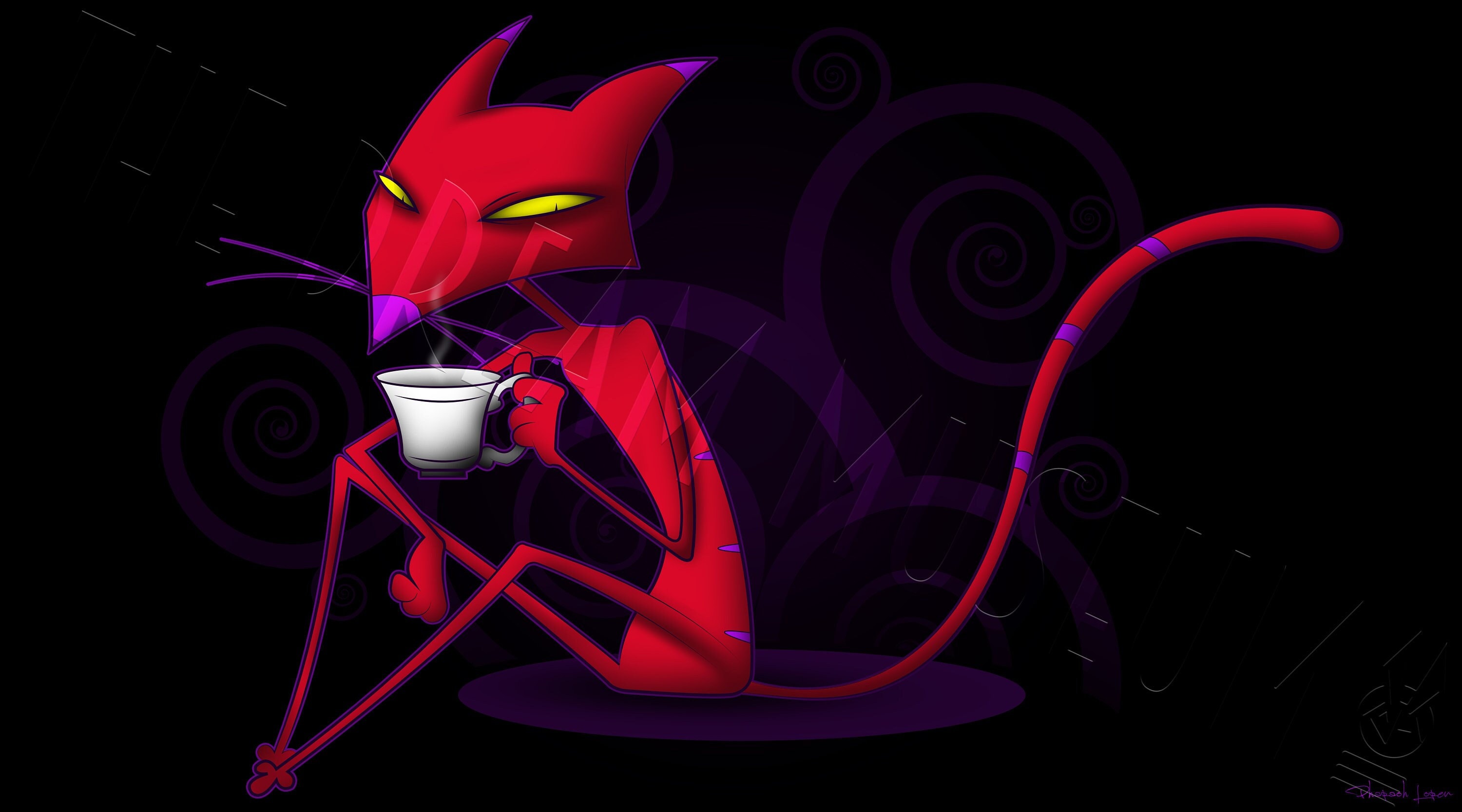 Art Print Metal Canvas Courage the Cowardly Dog Katz Coffee - Etsy