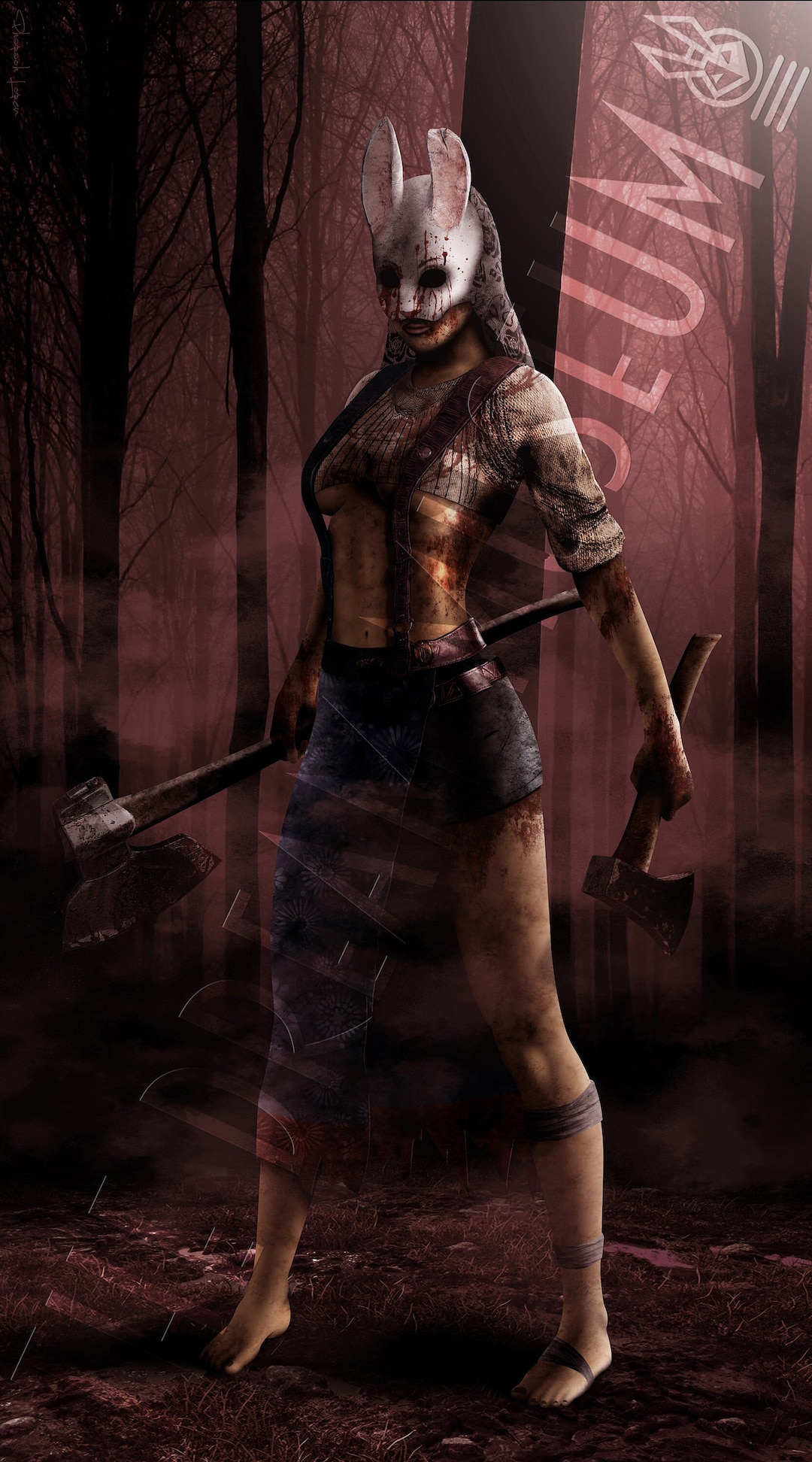 Art Print Metal Canvas The Huntress Anna Dead By Daylight Woman Sexy Killer Rabbit Poster