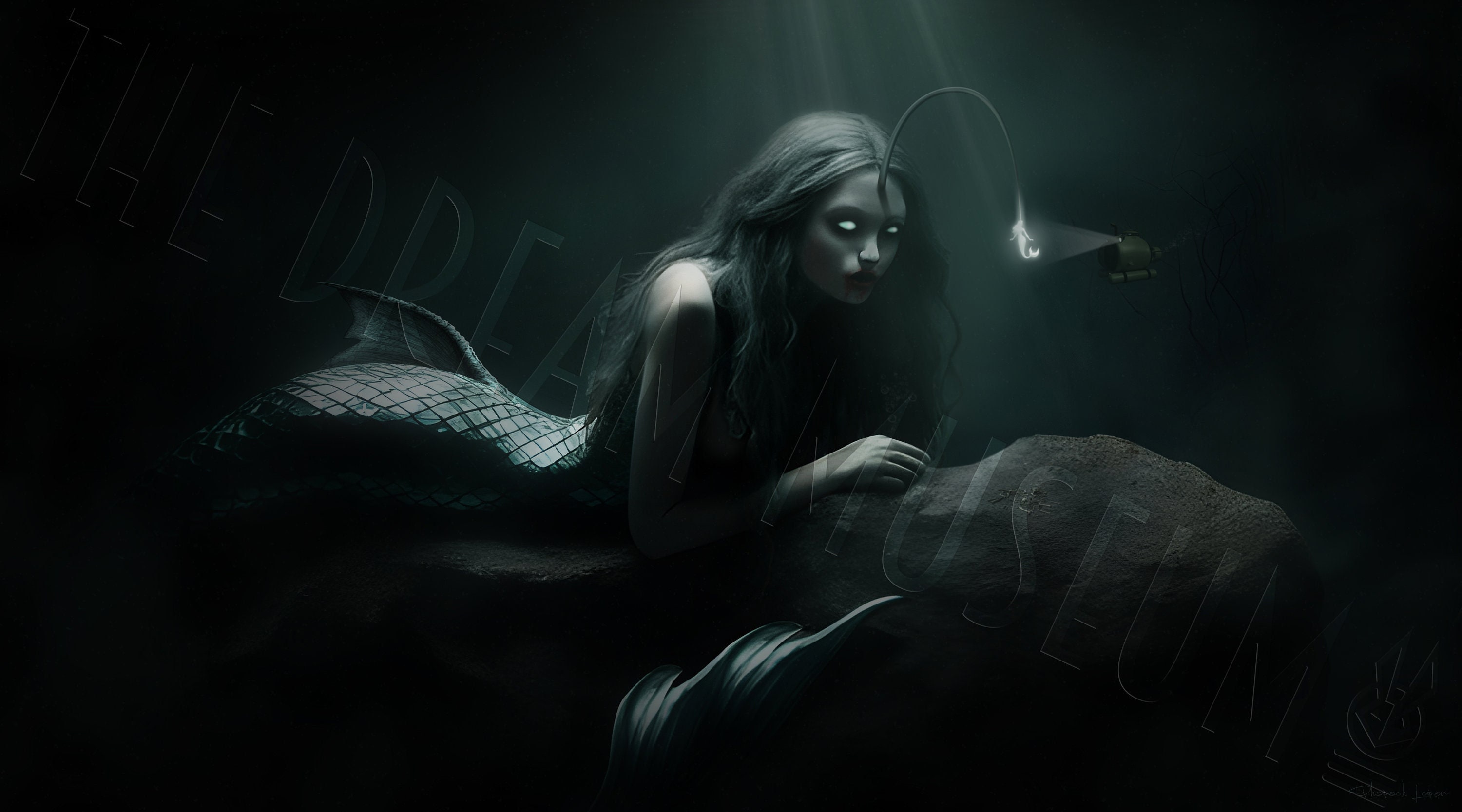 Art Print Metal Canvas Gothic Aesthetic Surrealism Creepy Mermaid Siren ...