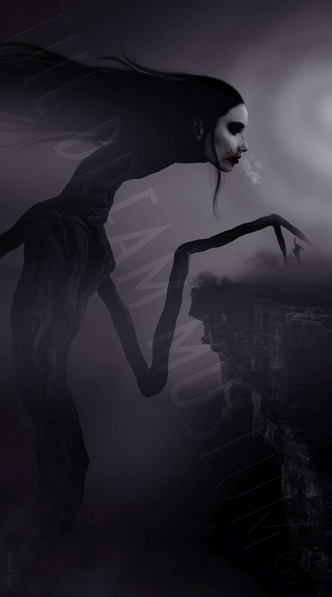 Disturbing Woman Art Print: Macabre Demon, Dark Fairytale Artwork - Etsy