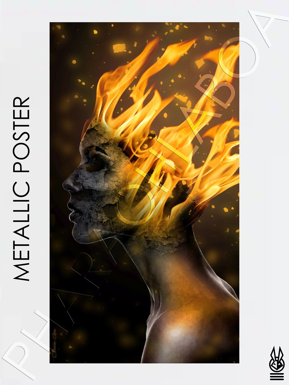 Art Print Metal Canvas Beautiful Fire Woman Portrait Creepy | Etsy