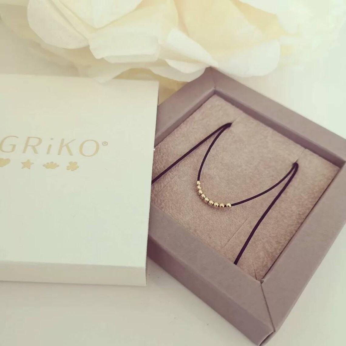 14K Gold Beads String Necklace Beaded Necklace Red String - Etsy