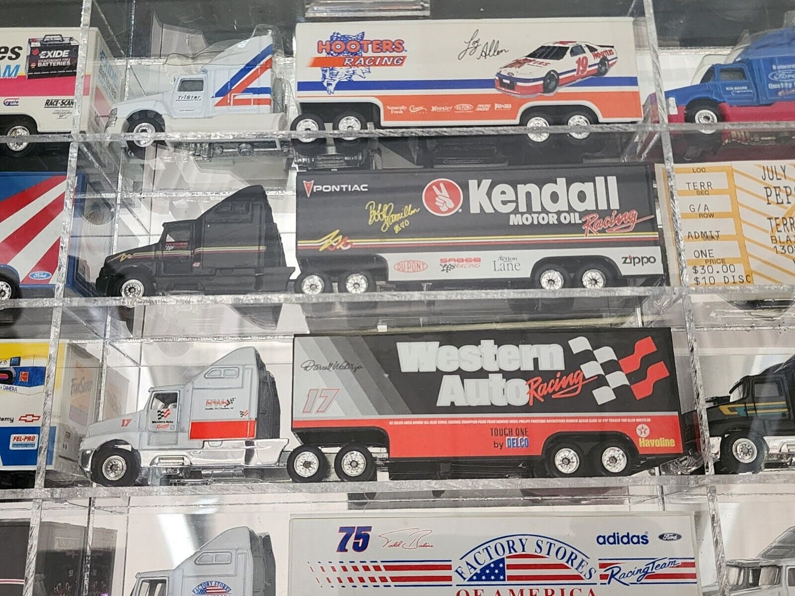 15 Nascar Truck & Trailer Hauler Diecast Lot W Display Case - Etsy