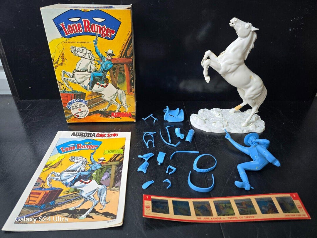 Vintage 1974 Aurora Lone Ranger Model Kit W Comic Book & Strip STARTED ...