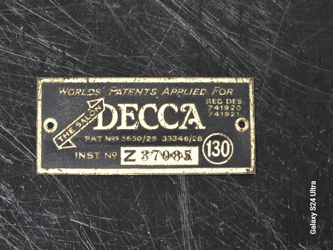 Vintage Decca 130 Phonograph the Salon Name Plate - Etsy