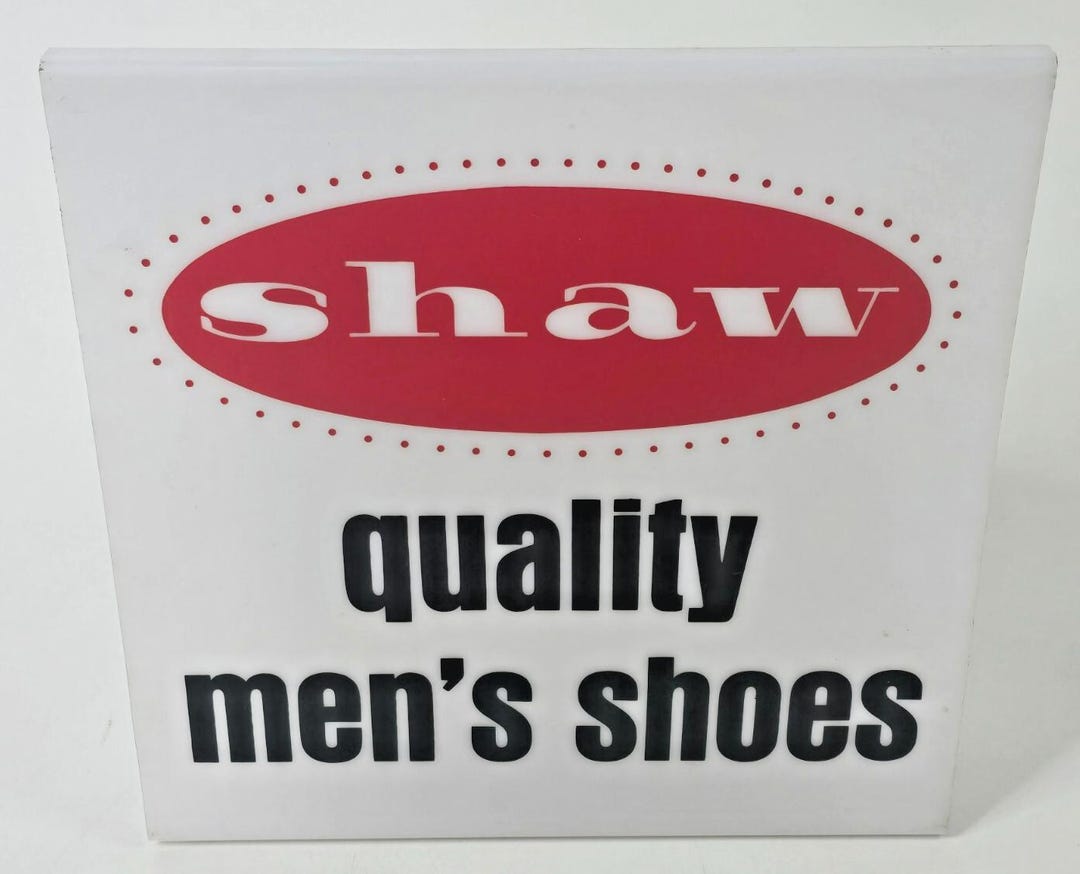 Vintage SHAW Quality Men's Shoes Lighted Store Display Sign - Etsy