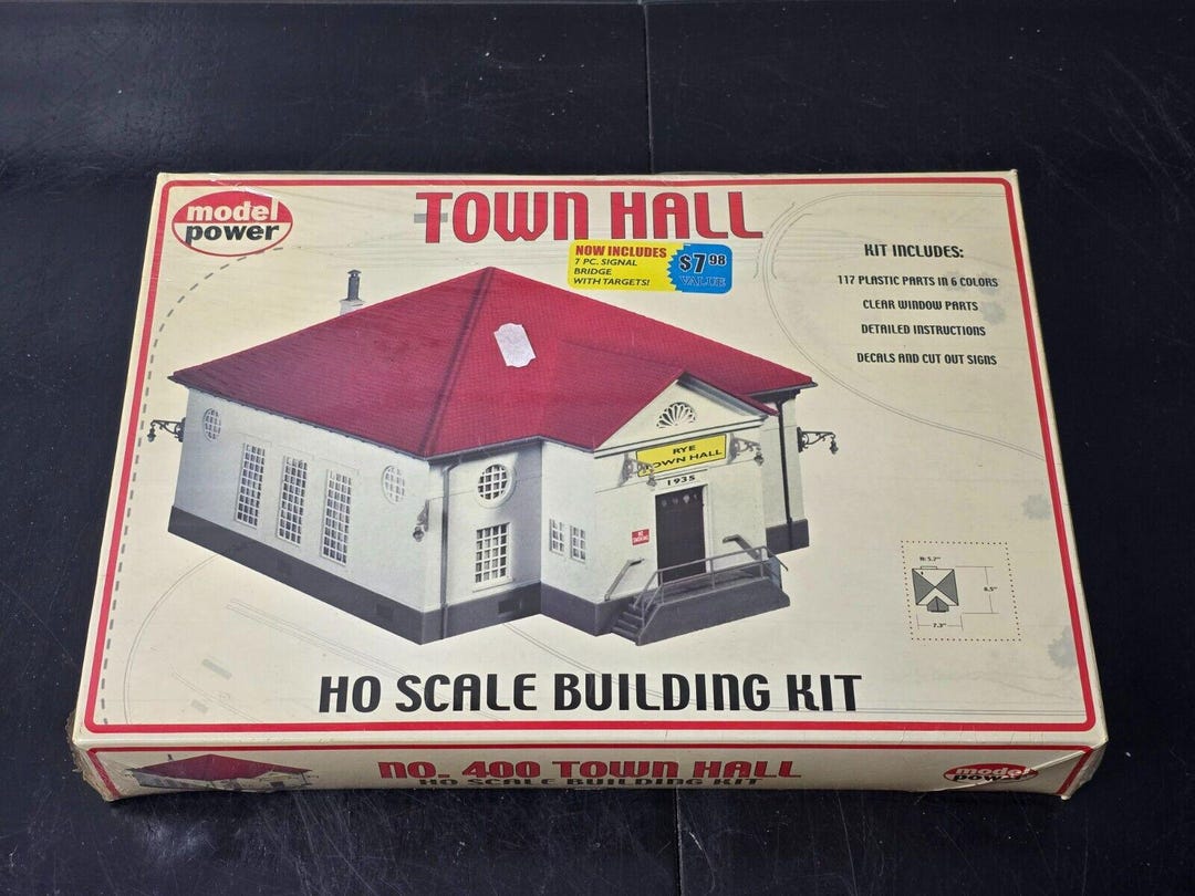 Model Power HO Scale Town Hall Model Train Building Kit 400 SEALED - Etsy