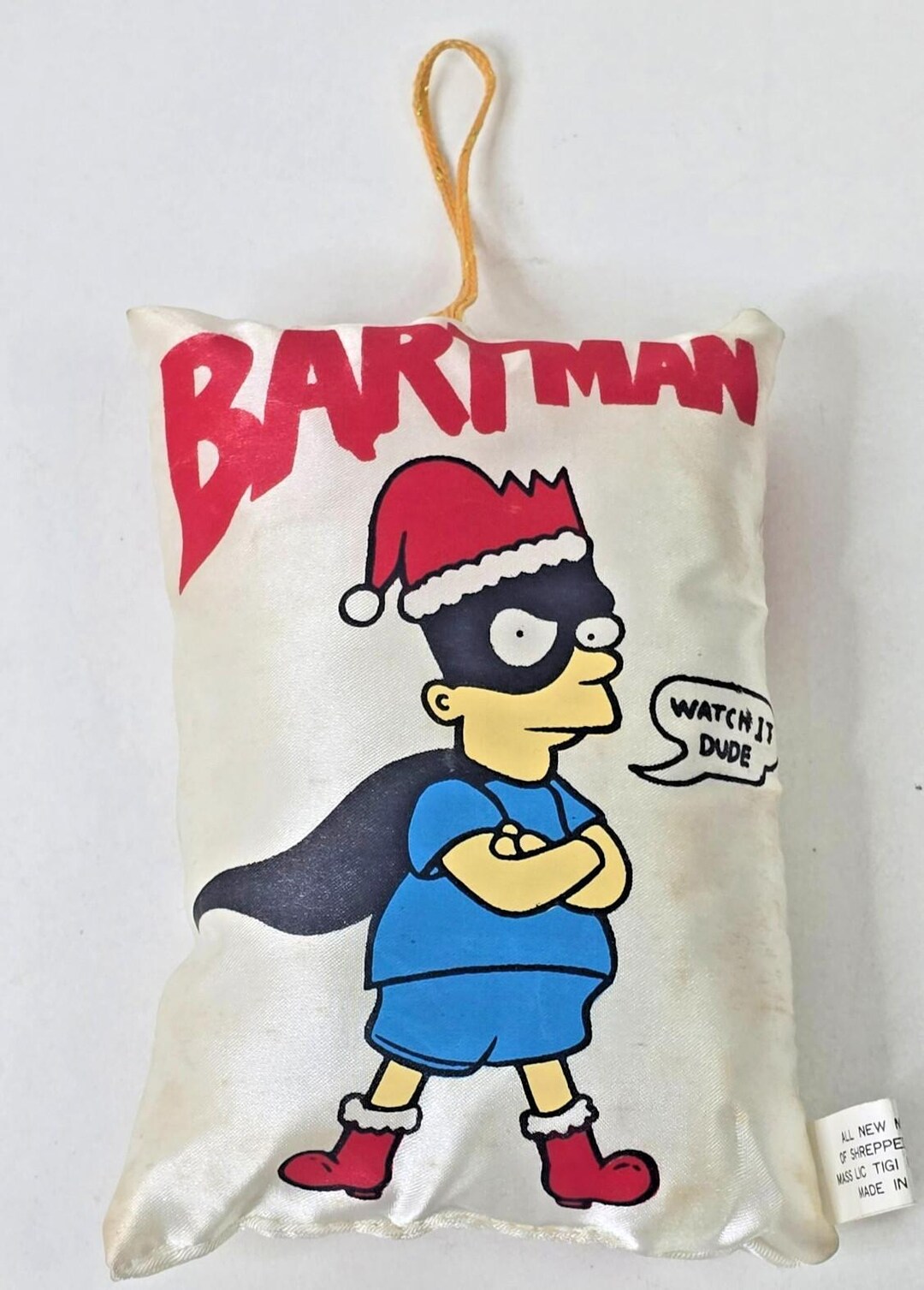 Vintage Simpsons Bartman Mini Pillow "watch It Dude" - Etsy