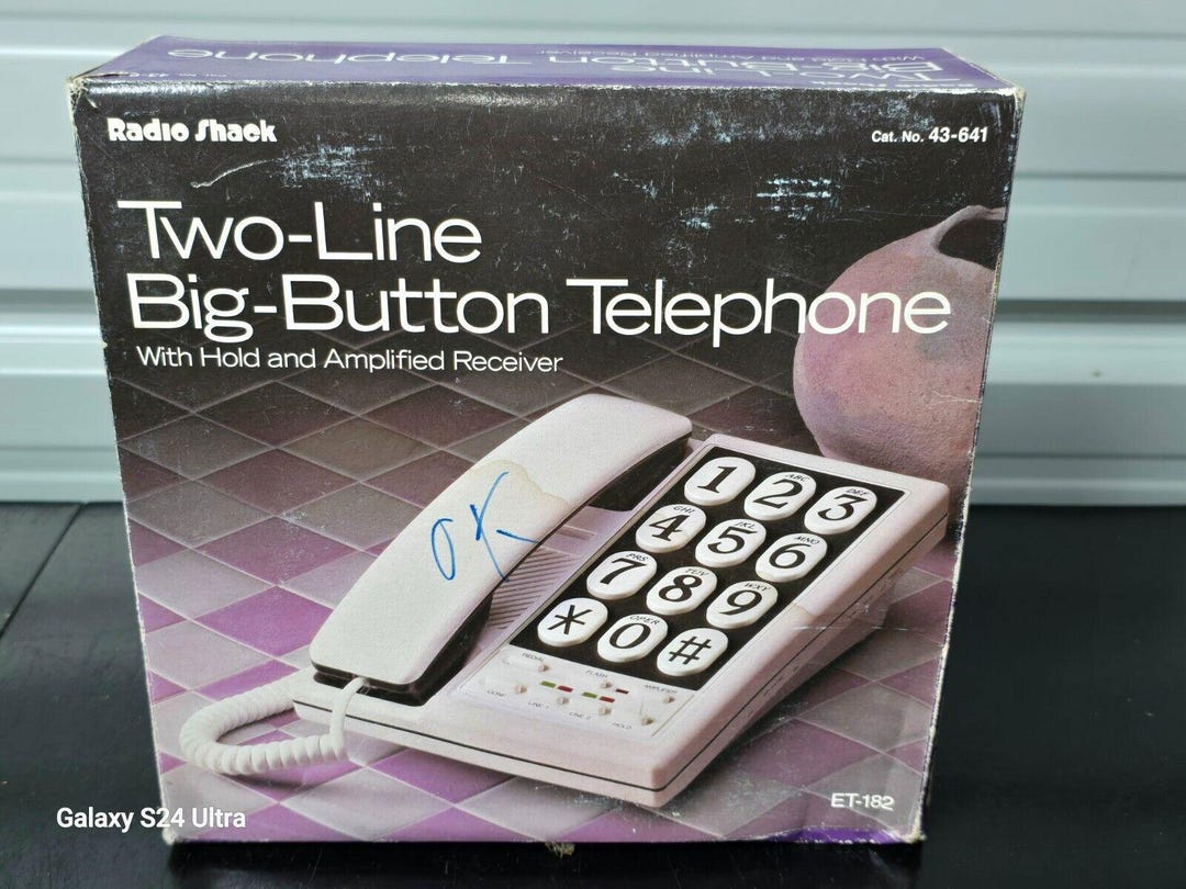 Vintage Radio Shack Two Line Big Button Telephone Amplified Receiver ET ...