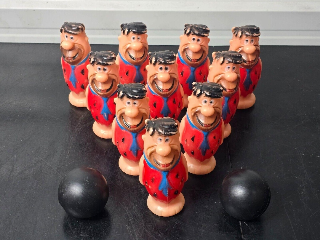 Vintage the Flintstones Bowling Game Set Fred Flintstone - Etsy