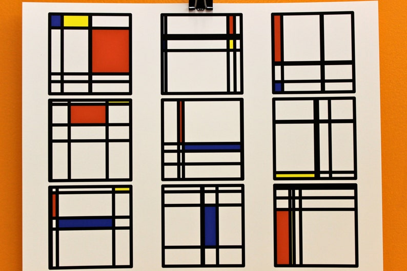 Math Art Digital Print - "mondrian" - Etsy