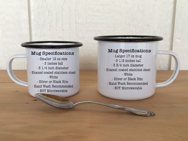 Personalized Mountain Wedding Enamel Camp Mug, Anniversary Gift - Etsy