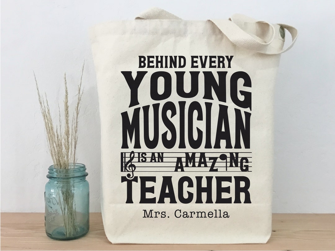 Music Teacher Tote, Music Teacher Gift, Teacher Appreciation Gift, Band ...