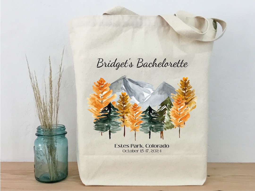 Fall Mountain Bachelorette Tote, Mountain Autumn Tote, Girls Trip Tote ...