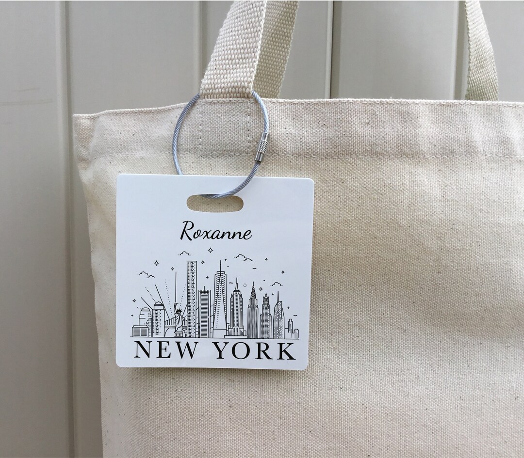 Personalized Bag Tag, New York Bag Tag, Tote Tag, Bachelorette Tote Tag ...